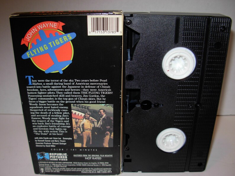 VHS Tape Flying Tigers John Wayne Color Full Screen Free | Etsy