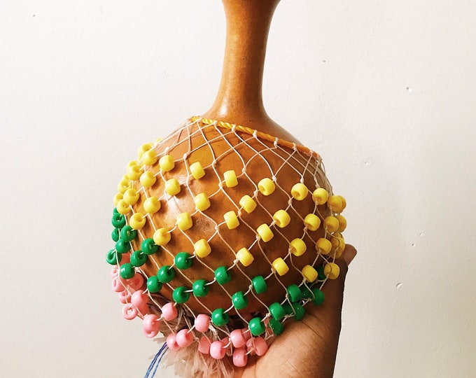 Large Shekere Beaded Rattle 1 //jabara, Axatse, Netted Cowrie Shell ...