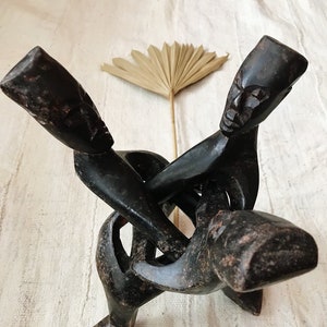 African Unity Statue// African Wood Statue Afrocentric Style - Etsy