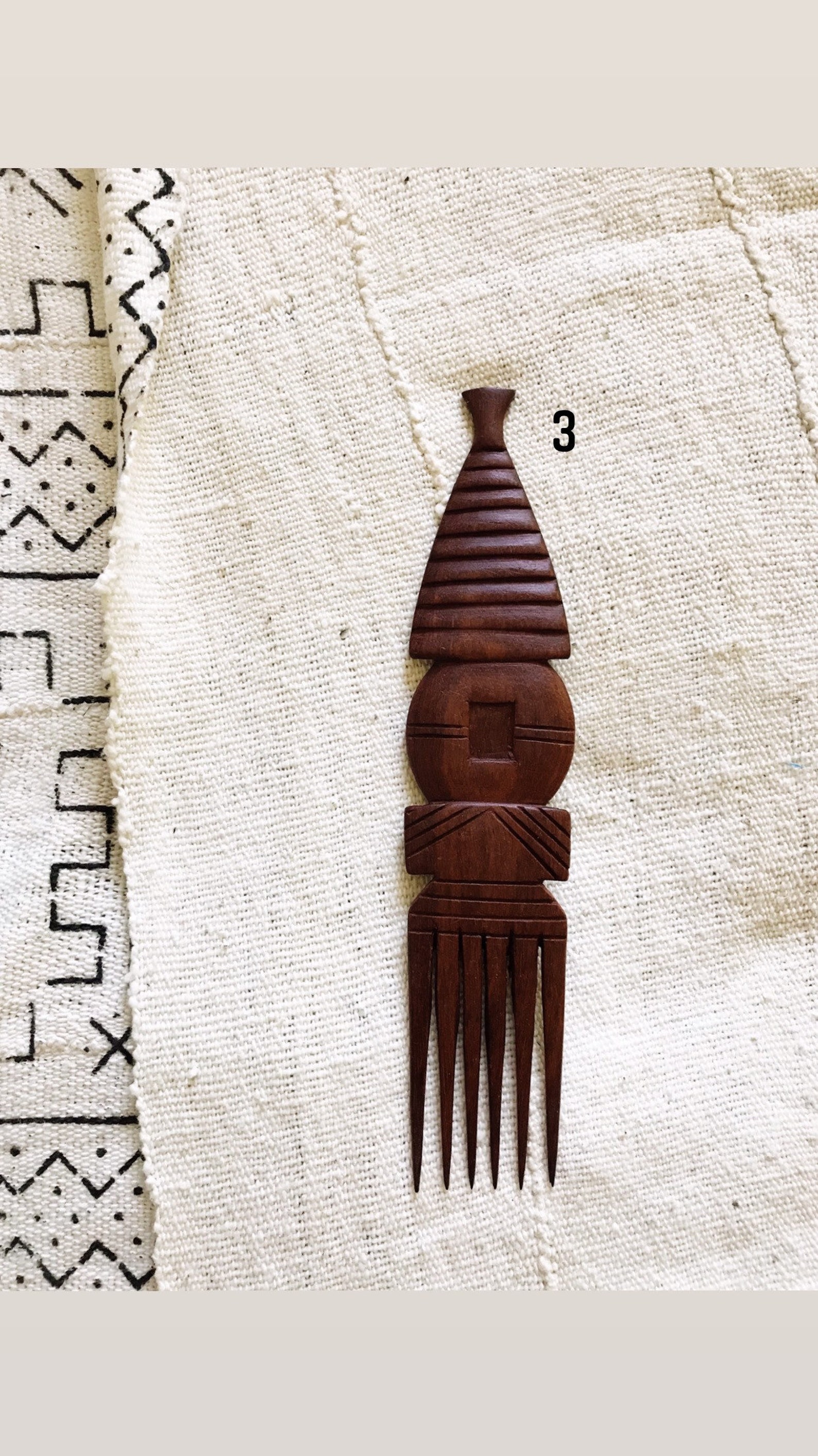 Duafe African Comb // Wood Afro Pick Wood Mask Afrocentric | Etsy