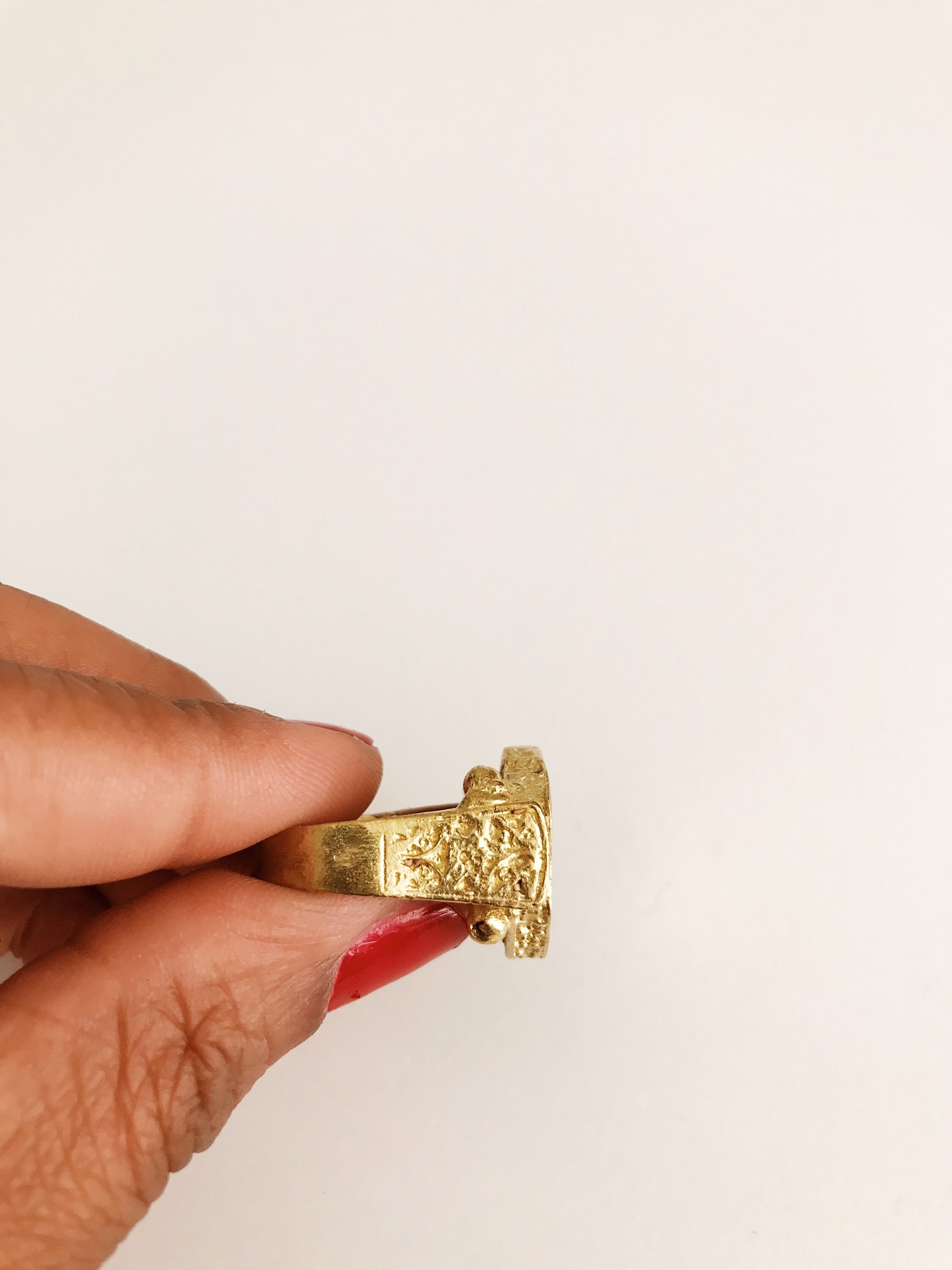 Athens Ring // Textured Brass Ring Gold Ring Egyptian | Etsy