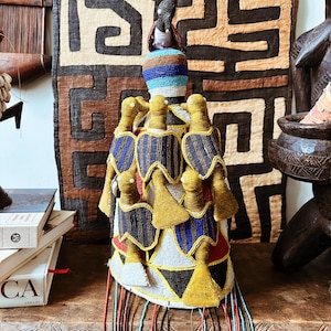Colorful Vintage African Yoruba Oba Crown With Birds #1, African Hat ...
