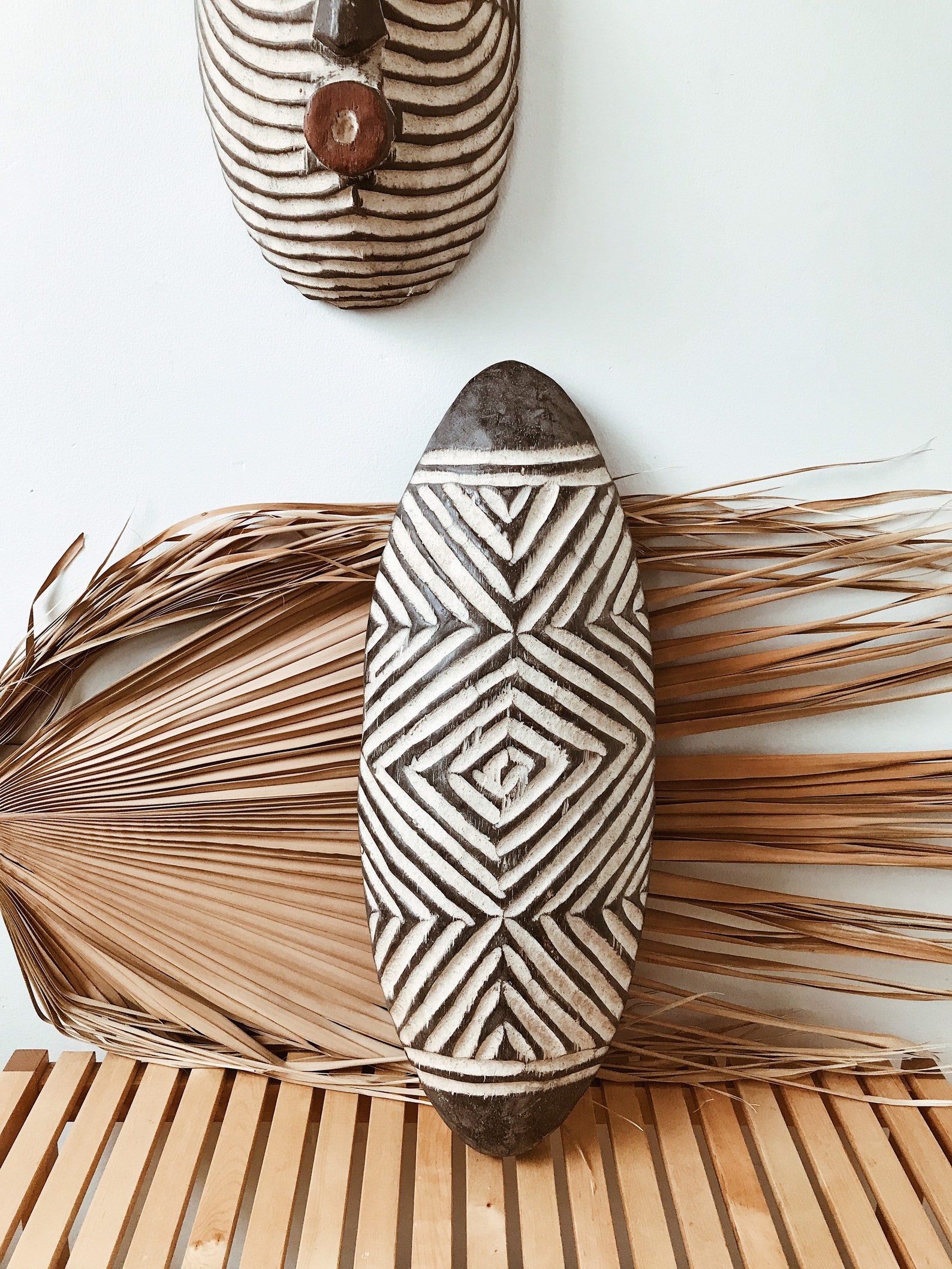 Long Cameroon Shield 2 // African War Shield Wood Shield - Etsy