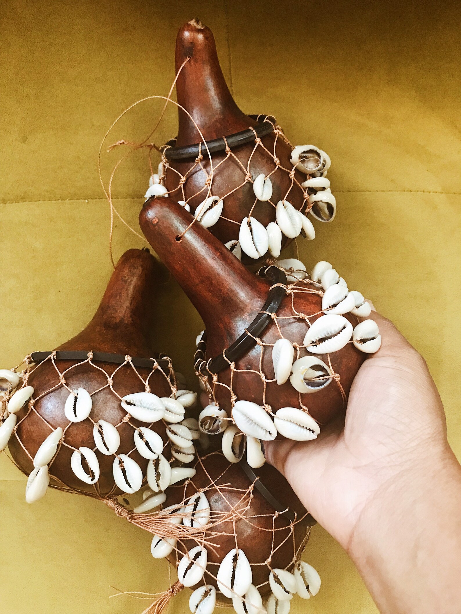 Shekere Cowrie Shell Rattle //jabara Axatse Netted Cowrie - Etsy