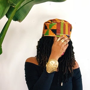 Original Kente Kufi Hat// African Print Hat, Fitted Cap, Afrocentric ...