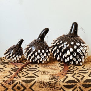 Shekere Cowrie Shell Rattle //jabara, Axatse, Netted Cowrie Shell Gourd ...