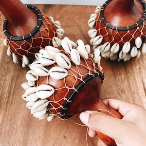 Shekere Cowrie Shell Rattle //jabara, Axatse, Netted Cowrie Shell Gourd ...