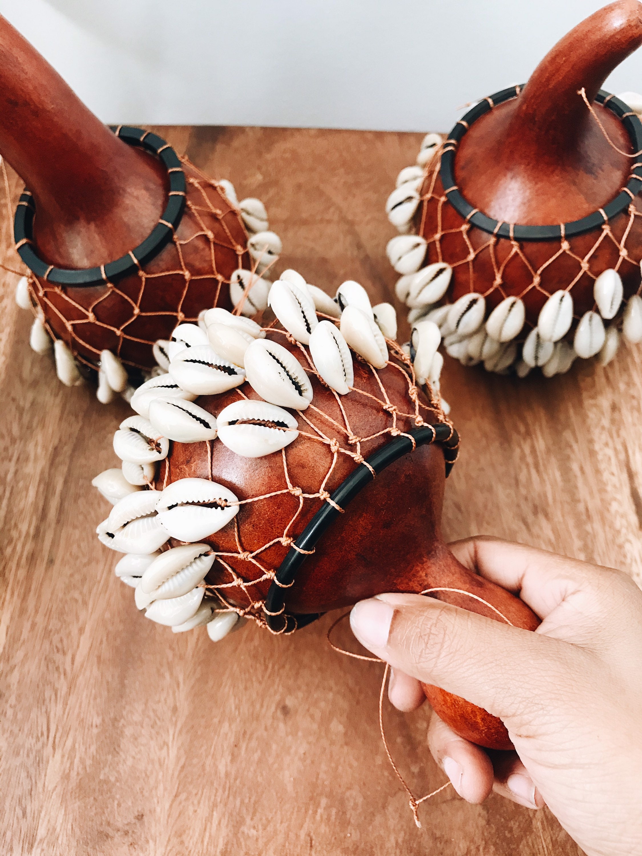 Shekere Cowrie Shell Rattle //jabara Axatse Netted Cowrie - Etsy