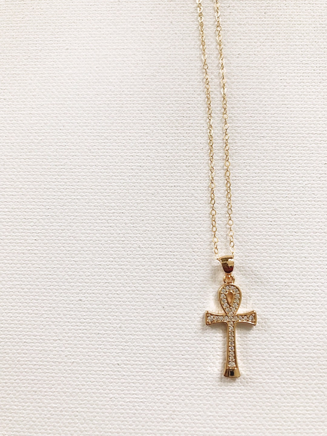 Crystal Ankh Necklace // Key of Life, Gold Ankh Necklace, Ancient ...