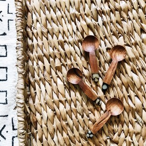 Batik Olive Wood Spice Spoons //african Goods, African Spoons, Wood ...