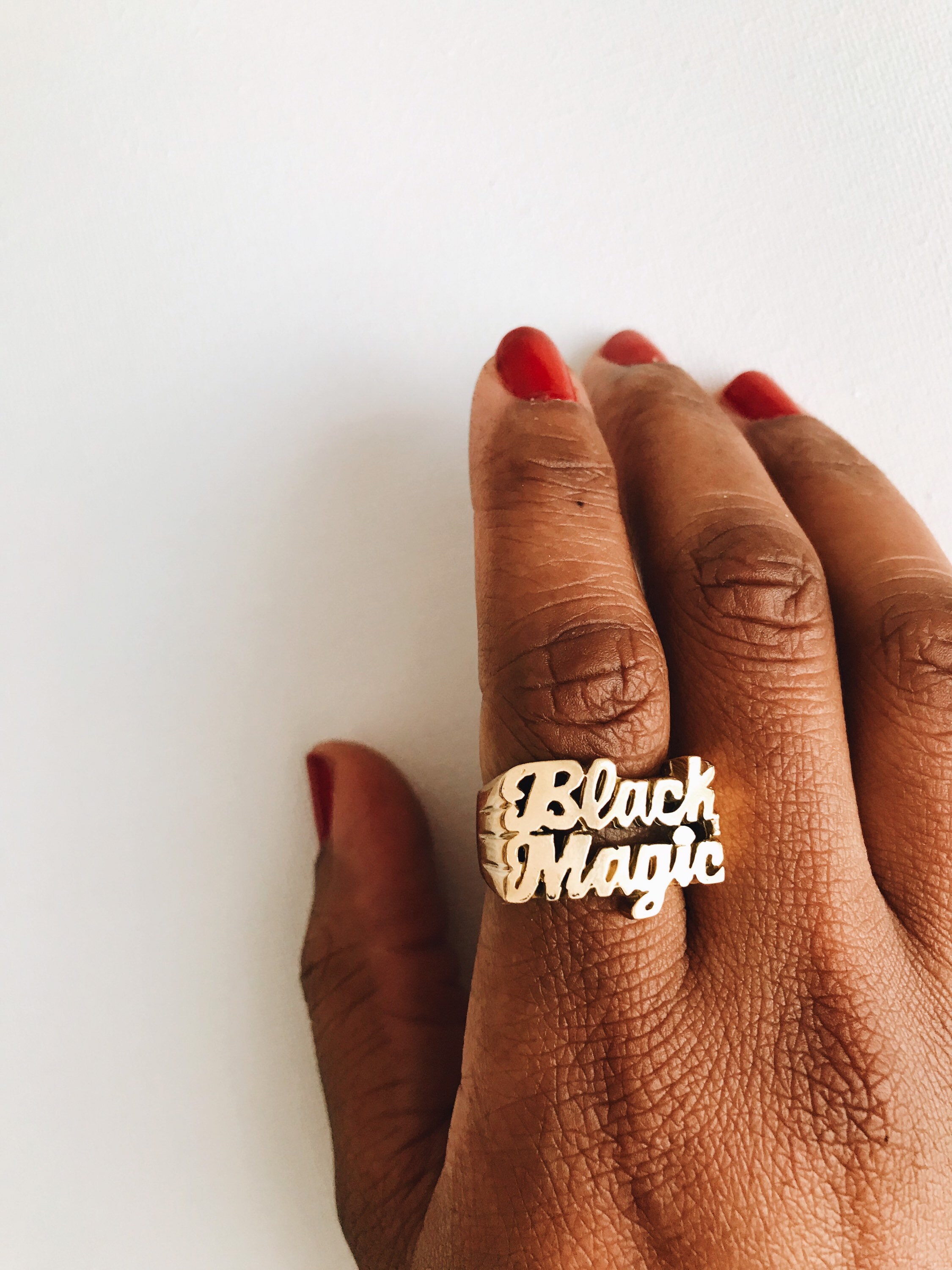 Black Magic Ring// Solid Brass Ring Gold Ring African - Etsy