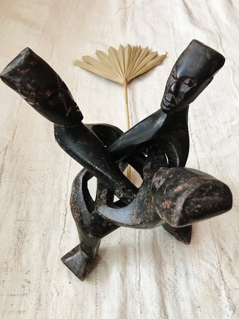 African Unity Statue// African Wood Statue Afrocentric Style - Etsy