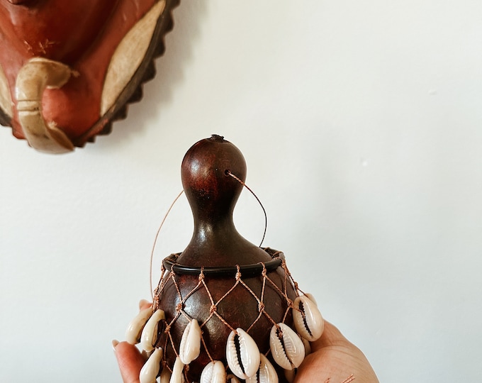 Small Shekere Cowrie Shell Rattle //jabara, Axatse, Netted Cowrie Shell ...