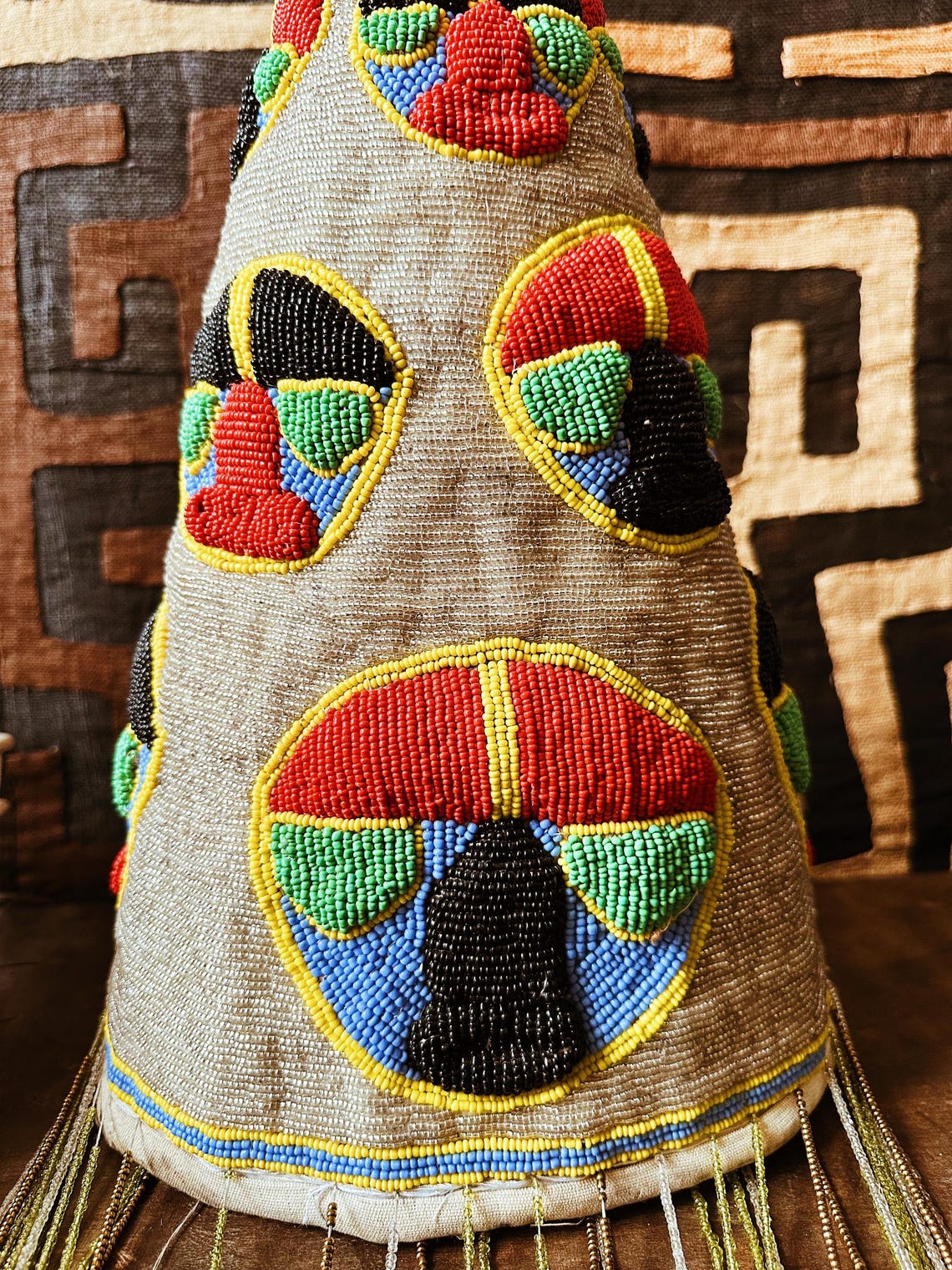 Colorful Vintage African Yoruba Oba Crown With Birds #2, African Hat ...