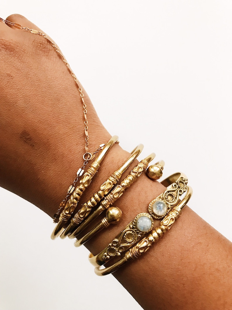 India Cuff // Brass Bangles, Stack Bracelets, African Jewelry, Egyptian ...