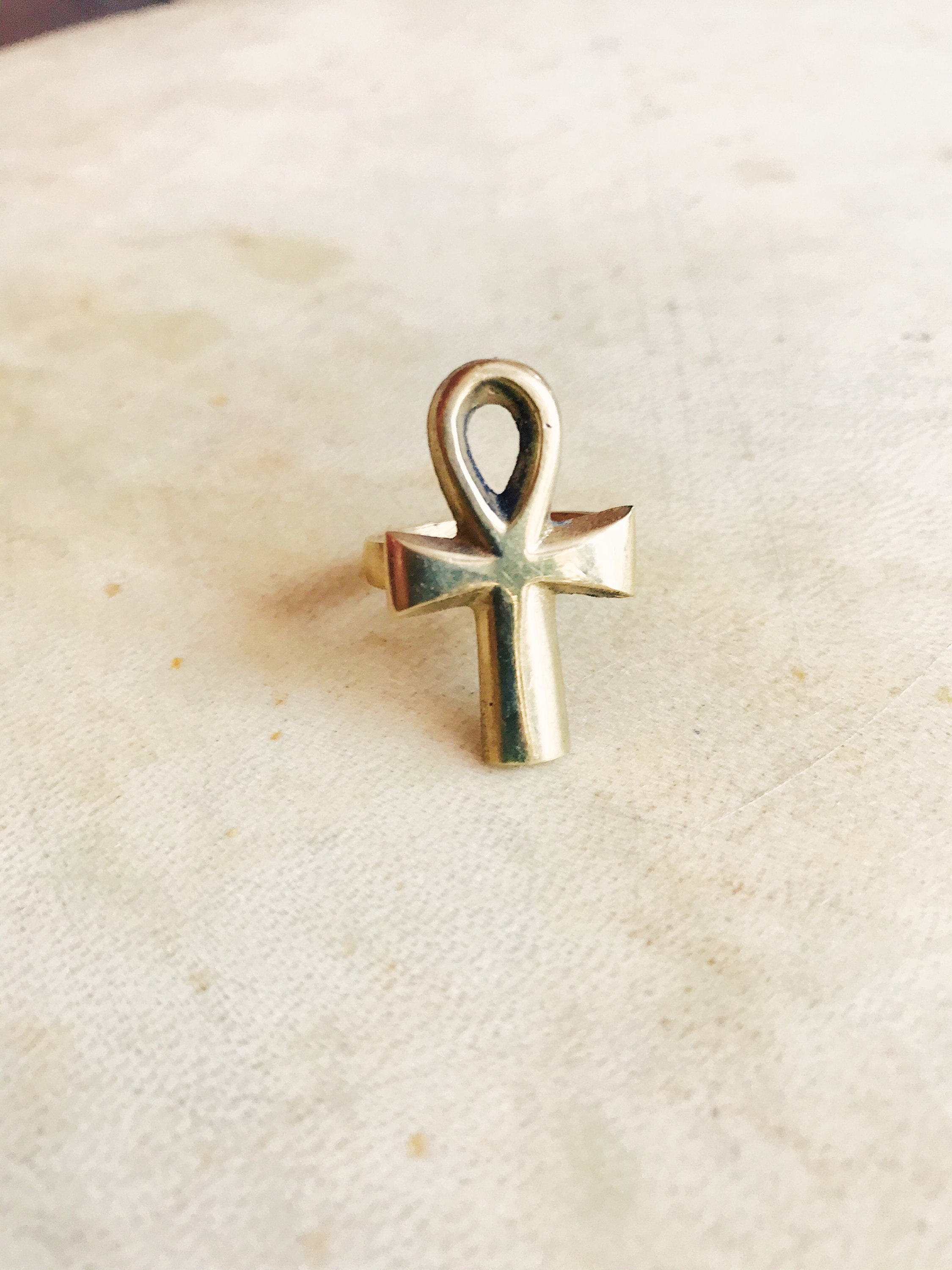 Large Ankh Ring // Key of Life Gold Ankh Ring Ancient - Etsy