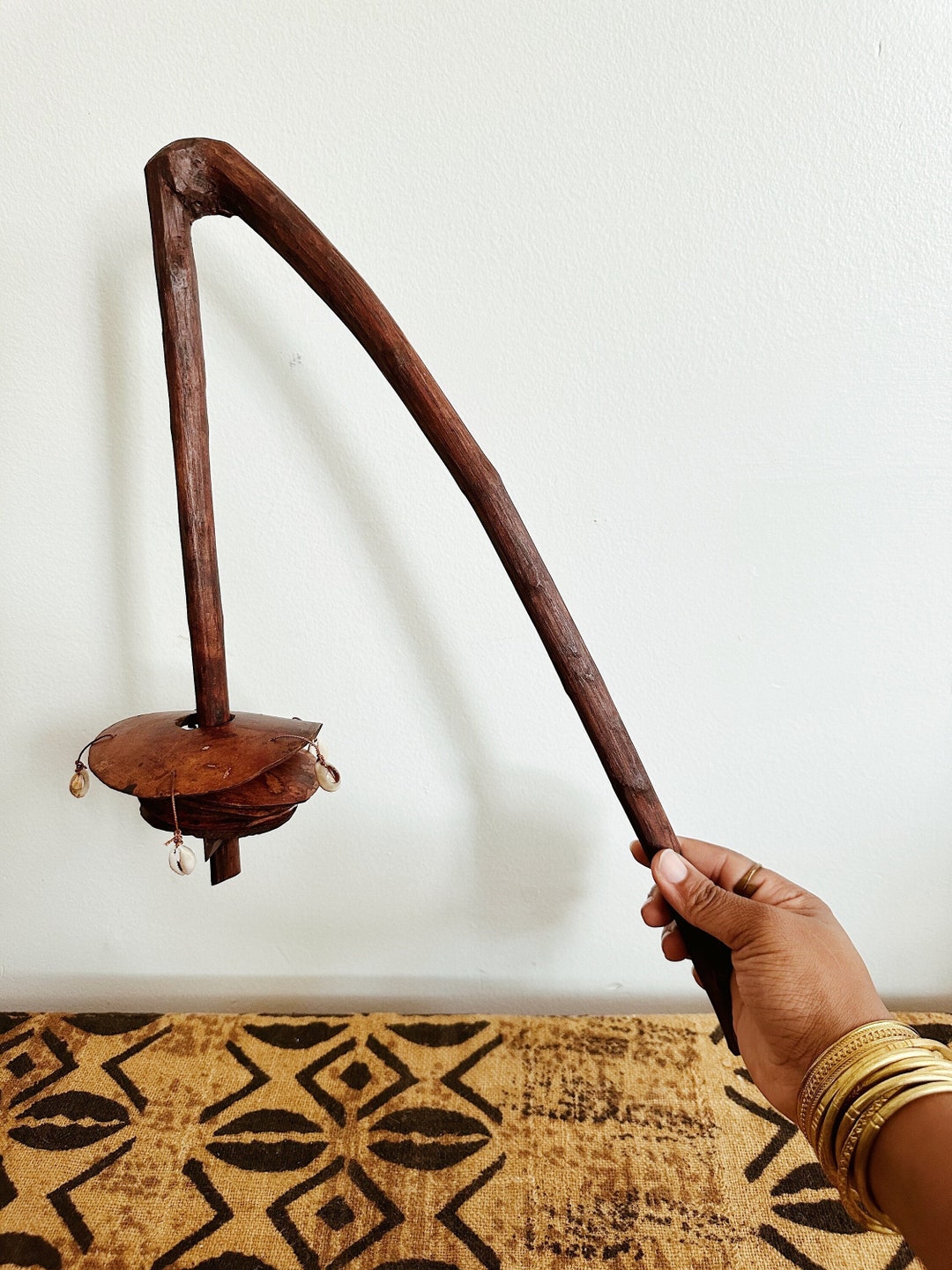 Thee Ancestors Sistrum Rattle //jabara, Axatse, Cowrie Shell,gourd ...