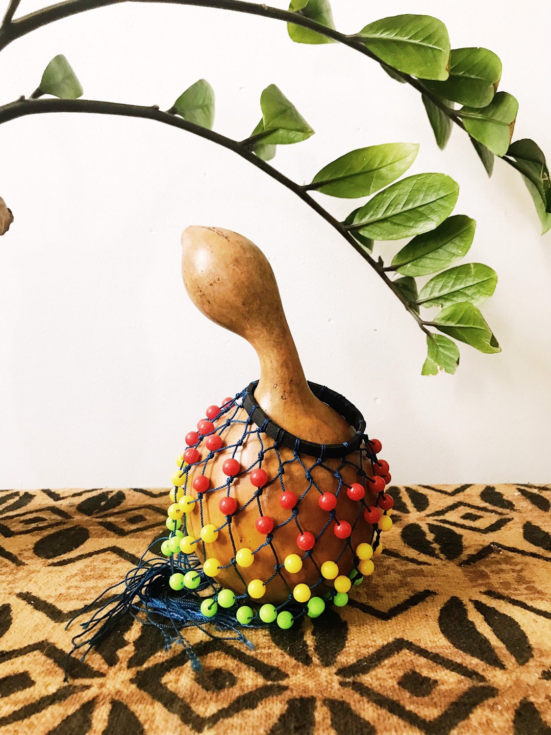 Small Beaded Shekere Rattle 2 //jabara, Axatse, Netted Cowrie Shell ...