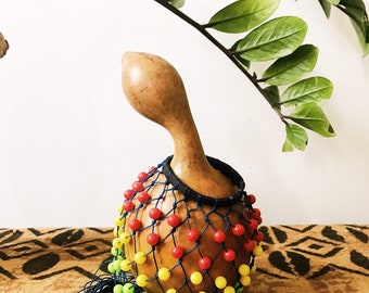 Small Shekere Cowrie Shell Rattle //jabara, Axatse, Netted Cowrie Shell ...