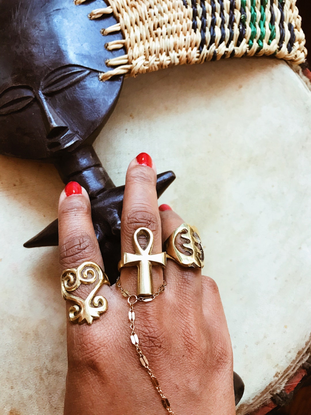 Large Ankh Ring // Key of Life, Gold Ankh Ring, Ancient Egyptian ...