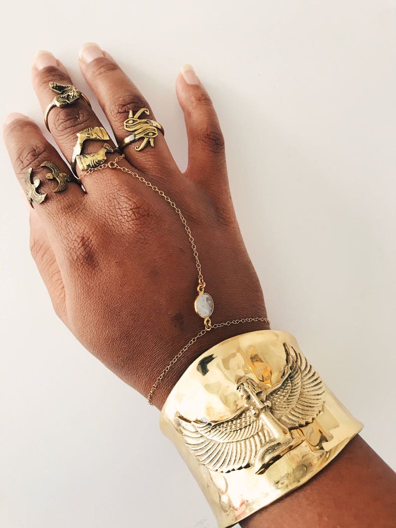 Powerful 5 Cuffs// Winged Isis Bracelet Eye of Horus Sankofa | Etsy