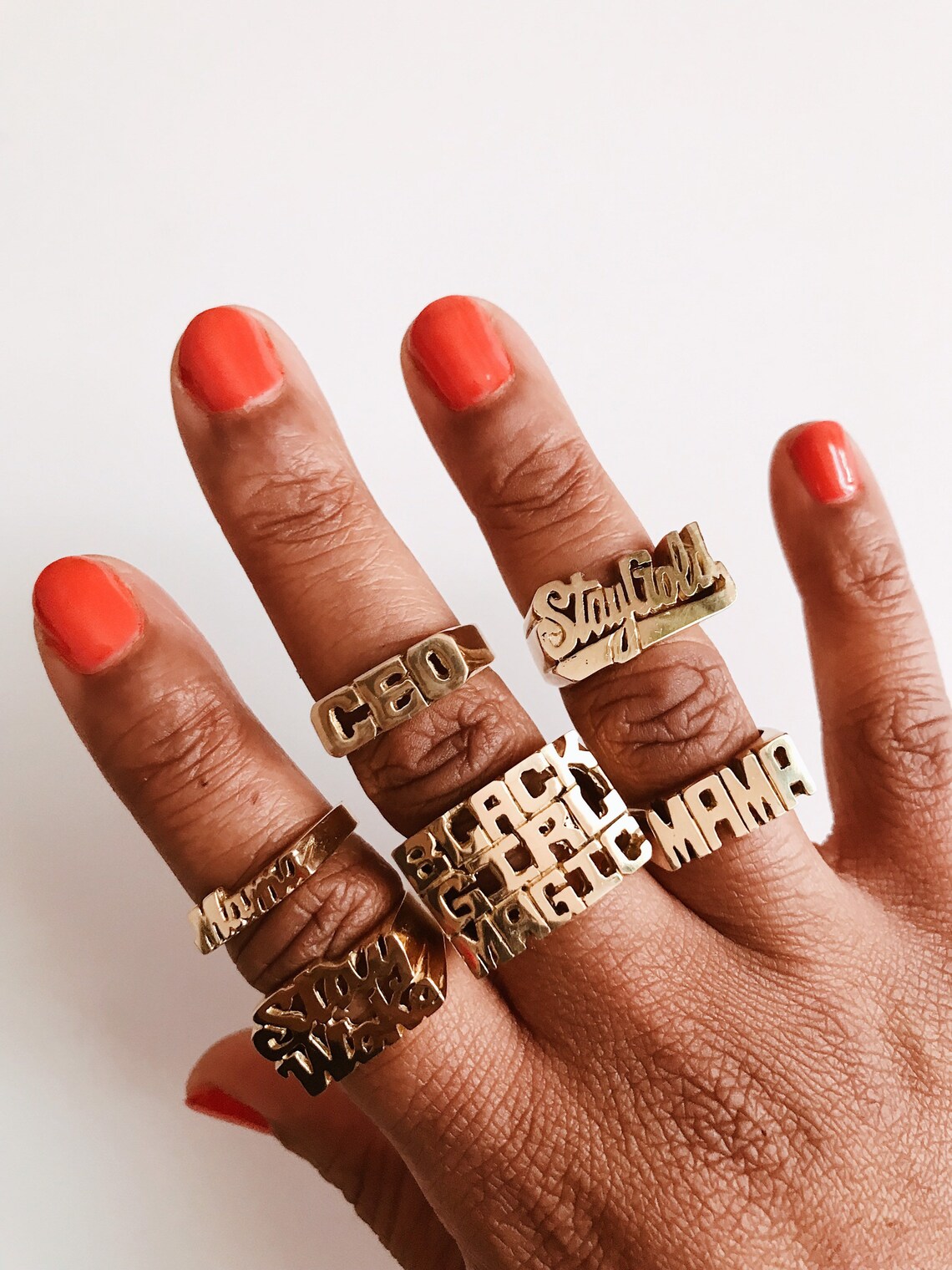 Black Girl Magic Ring // Solid Brass Ring, Gold Ring, African Jewelry ...