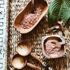 Batik Olive Wood Spice Spoons //african Goods, African Spoons, Wood ...