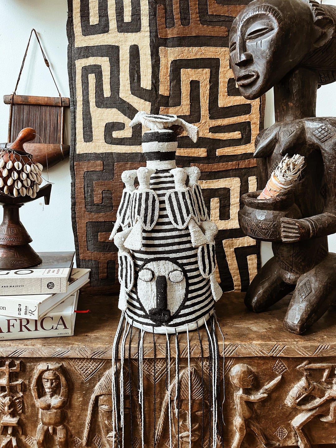 Vintage African Yoruba Oba Crown With Birds #1, African Hat, Ceremonial ...