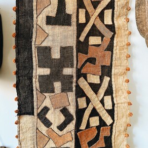 XL African Kuba Cloth-pom Poms // Kuba Fabric, Authentic Kuba Cloth ...