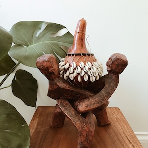 Red Shekere Cowrie Shell Rattle //jabara, Axatse, Netted Cowrie Shell ...