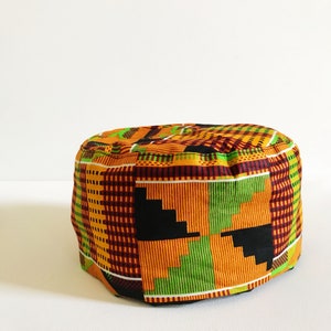 Original Kente Kufi Hat// African Print Hat, Fitted Cap, Afrocentric ...