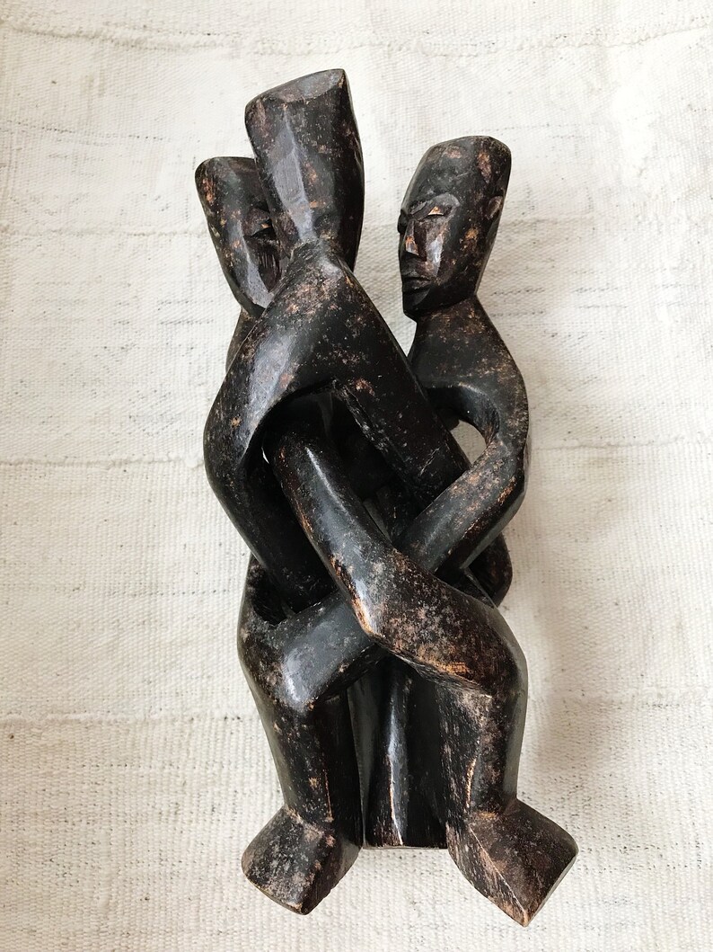 African Unity Statue// African Wood Statue Afrocentric Style - Etsy