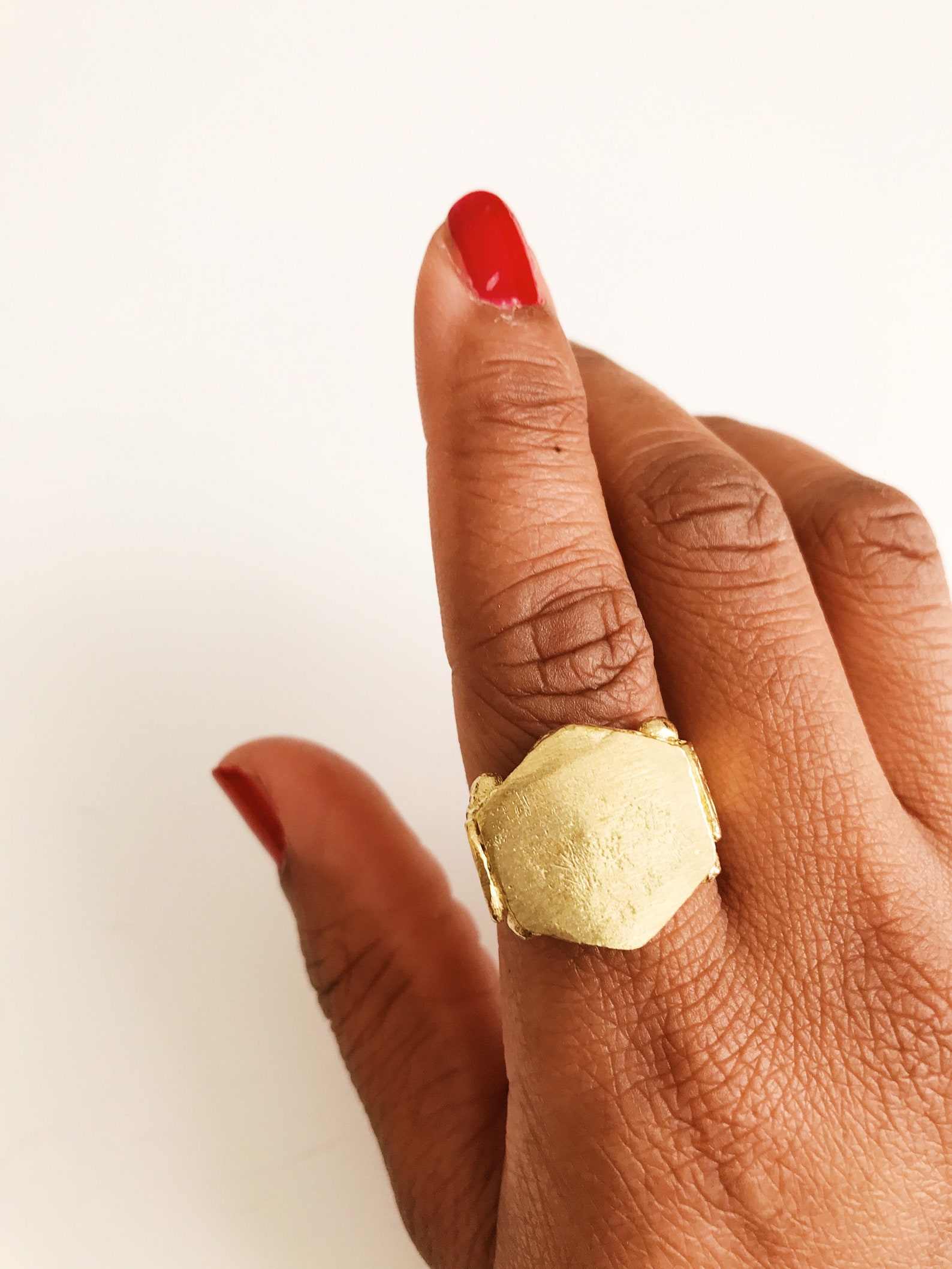 Athens Ring // Textured Brass Ring Gold Ring Egyptian - Etsy