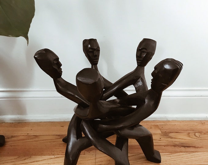 Five Headed African Unity Statue// African Wood Statue, Afrocentric ...