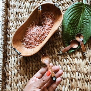 Batik Olive Wood Spice Spoons //african Goods, African Spoons, Wood ...