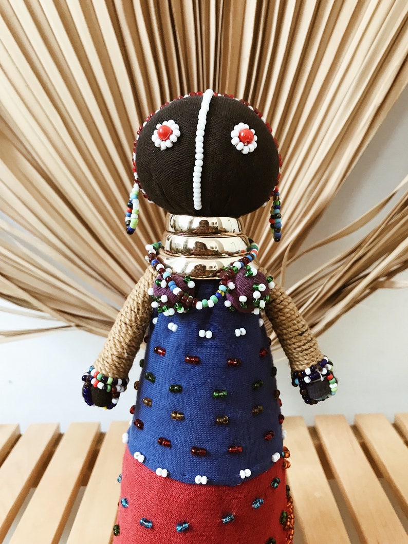 Ndebele Ceremonial Doll // African Beaded Doll, African Statue, African ...