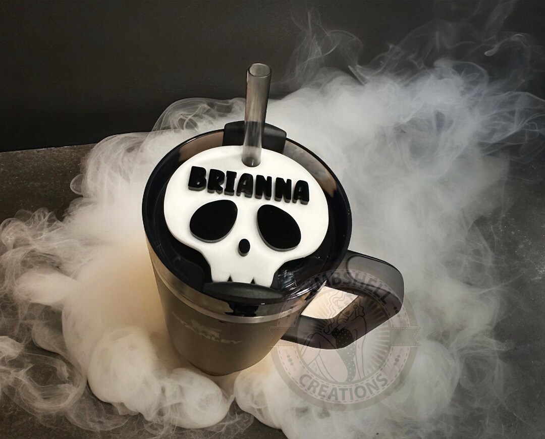 Personalized Skull Stanley Tumbler Tag - Etsy