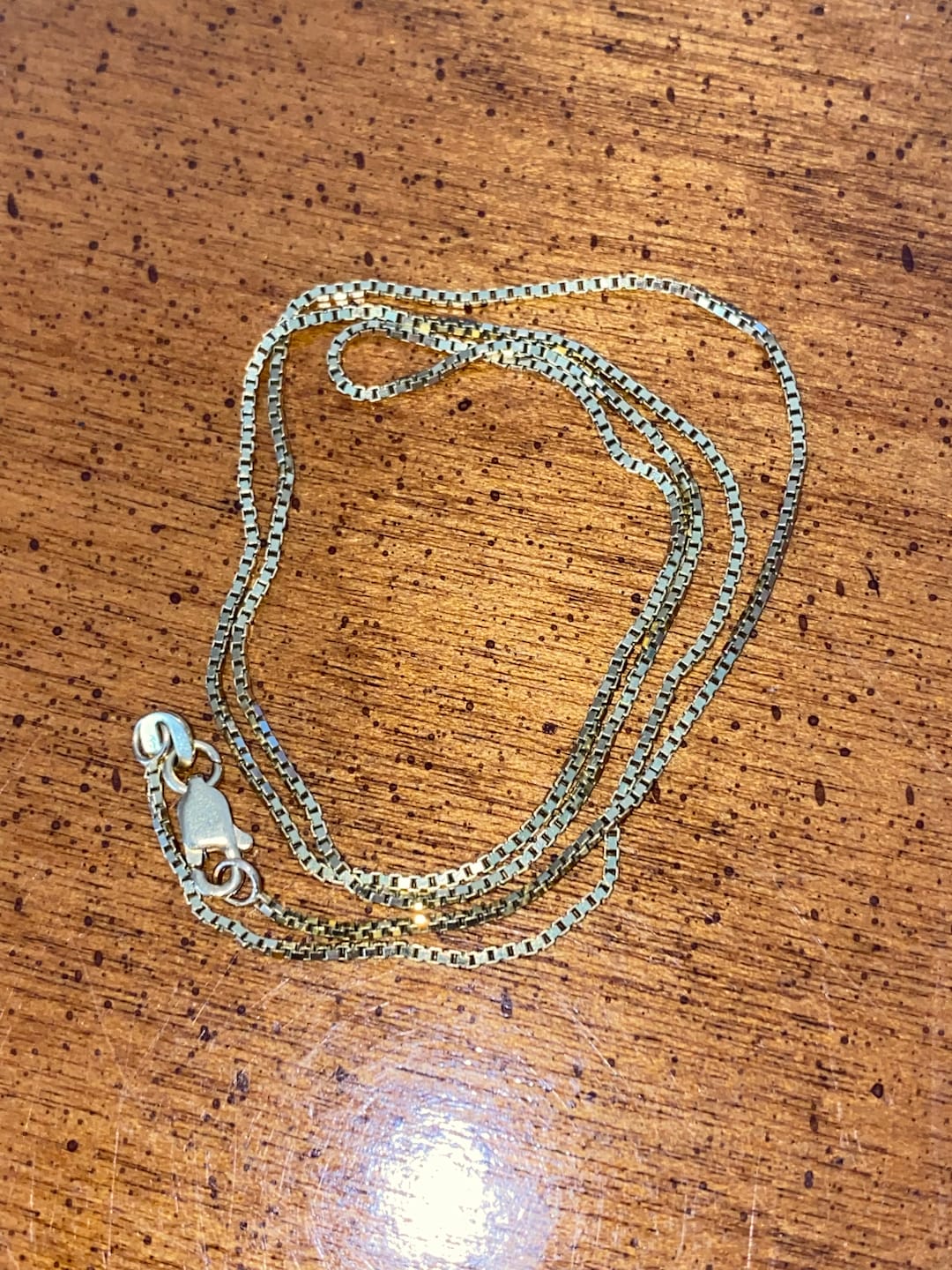Vintage 10K Yellow Gold Box Chain, 18”, RCI, Layering Chain, Pendant ...