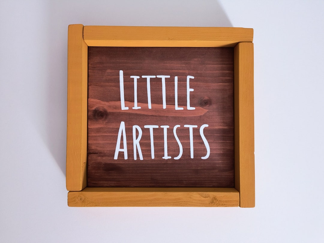 Little Artists Wood Sign | Mustard Yellow Framed Decor - Etsy
