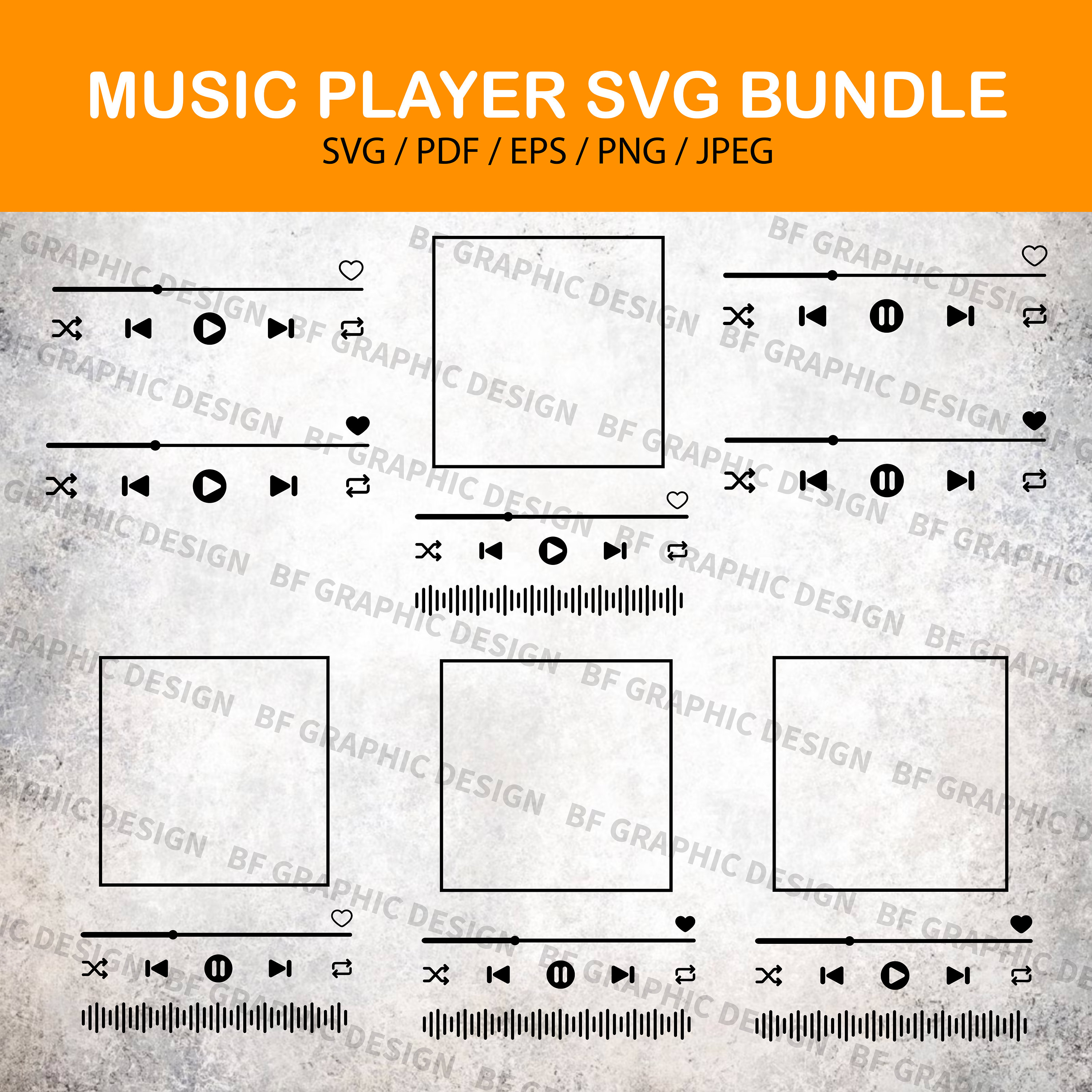 Music Player Svg Bundle, Music Player Cut Files, Acrylic Song Art ...