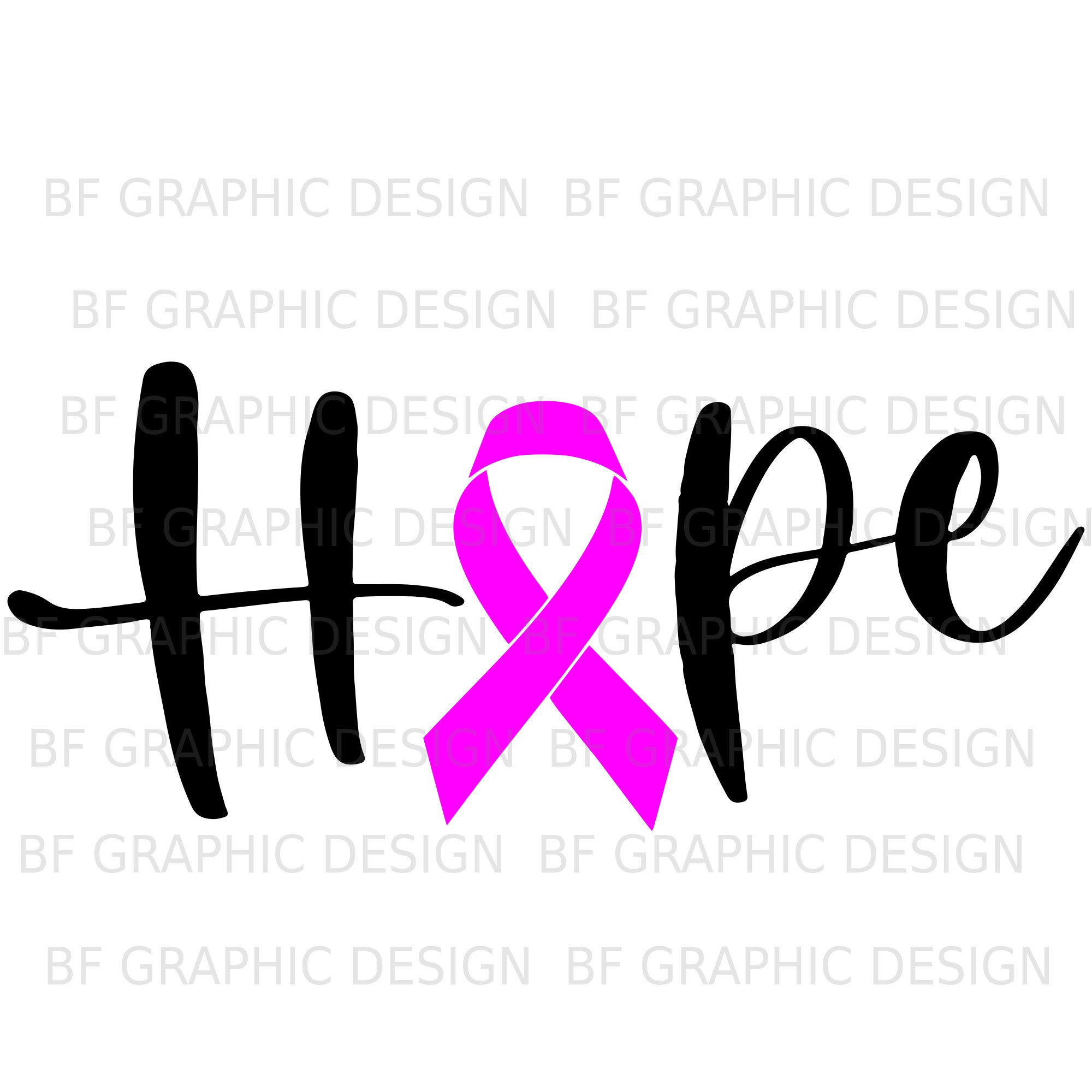 Hope Ribbon Cancer Awareness SVG Download/ Svg Dxf Eps Pdf Png - Etsy