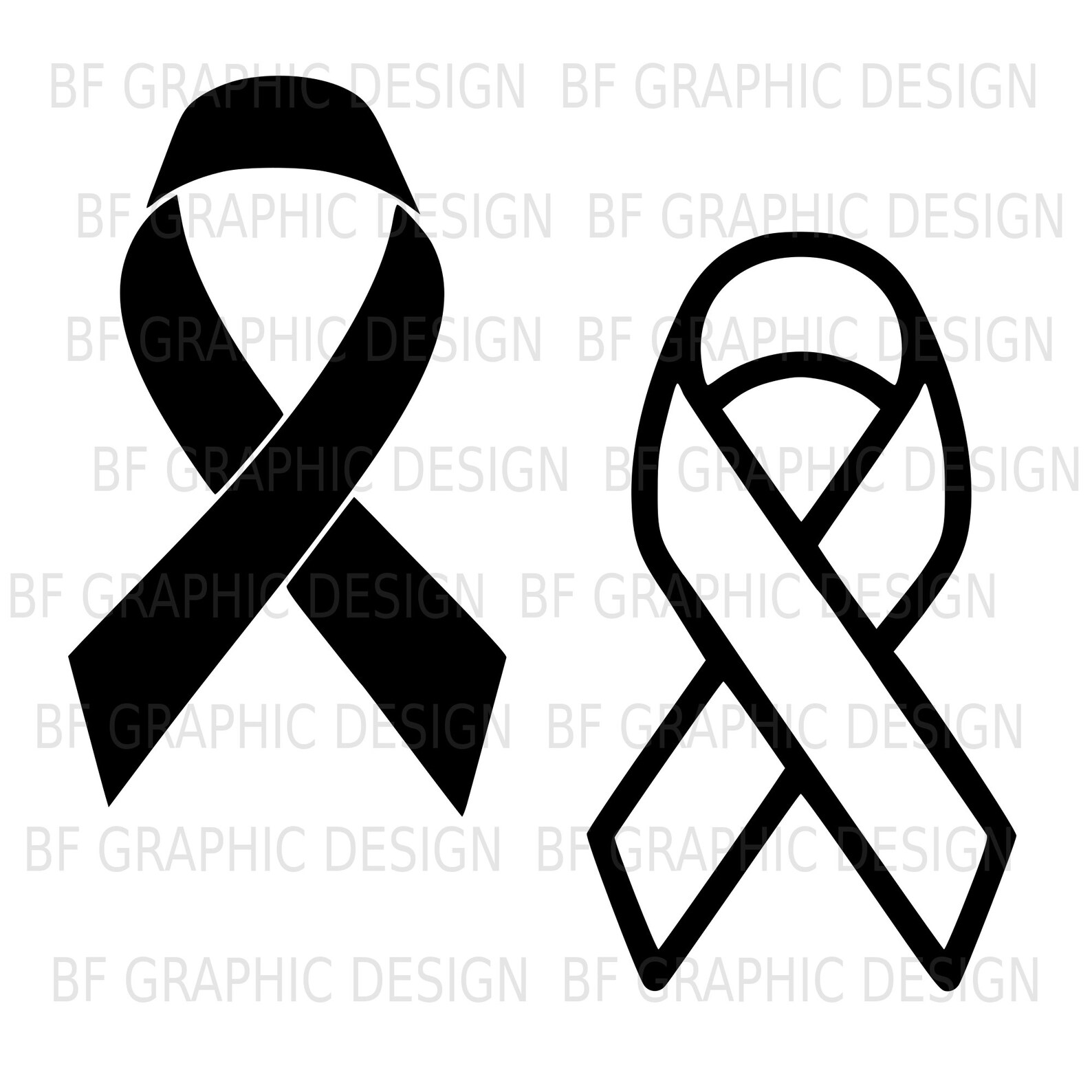 Cancer Ribbon SVG Download/ Mourning Ribbon/ Svg Dxf Eps Pdf Png Jpg ...