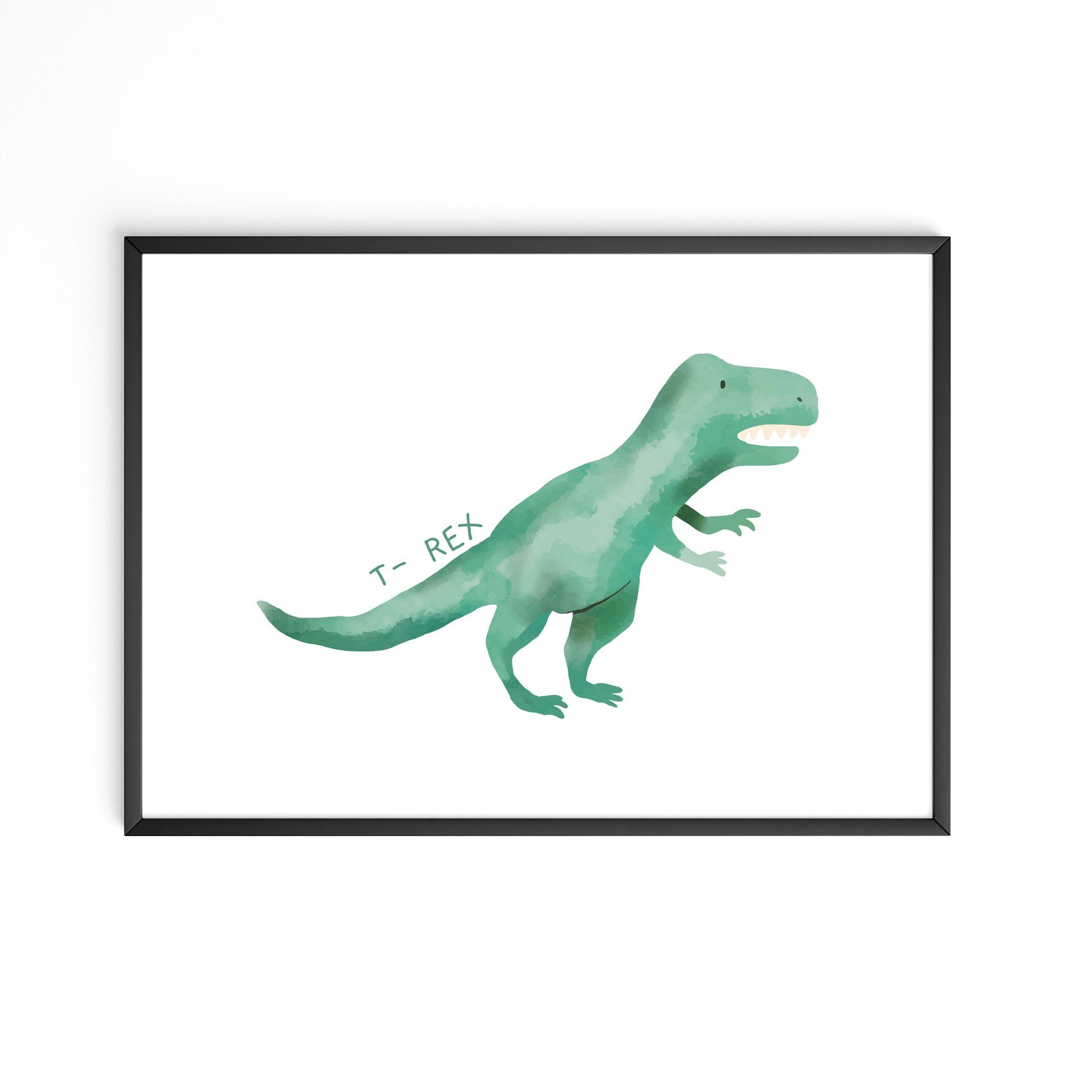 T-rex Watercolor Dinosaur, Instant Download, Dinosaur Theme Room ...