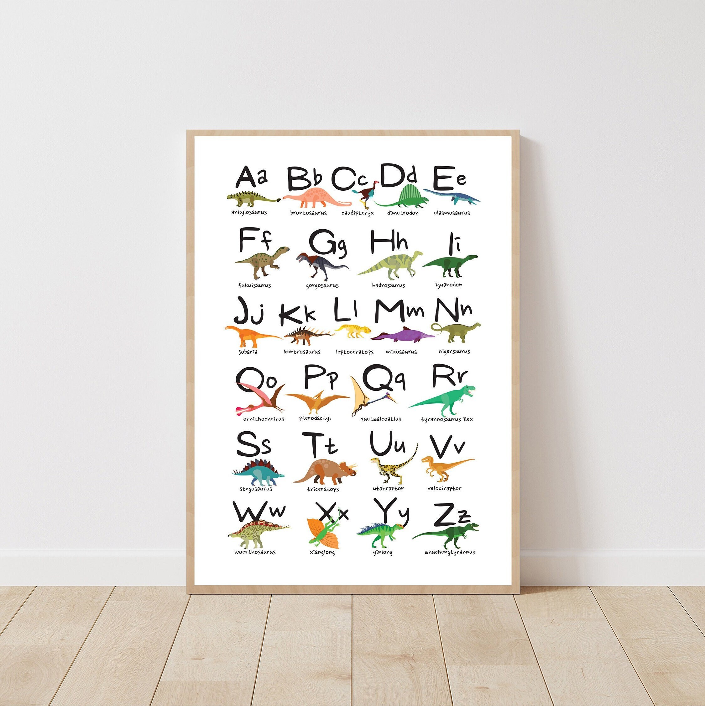 Dinosaur Alphabet ABC, Dinosaur Theme, Kids Room Playroom, Dinosaur Art ...