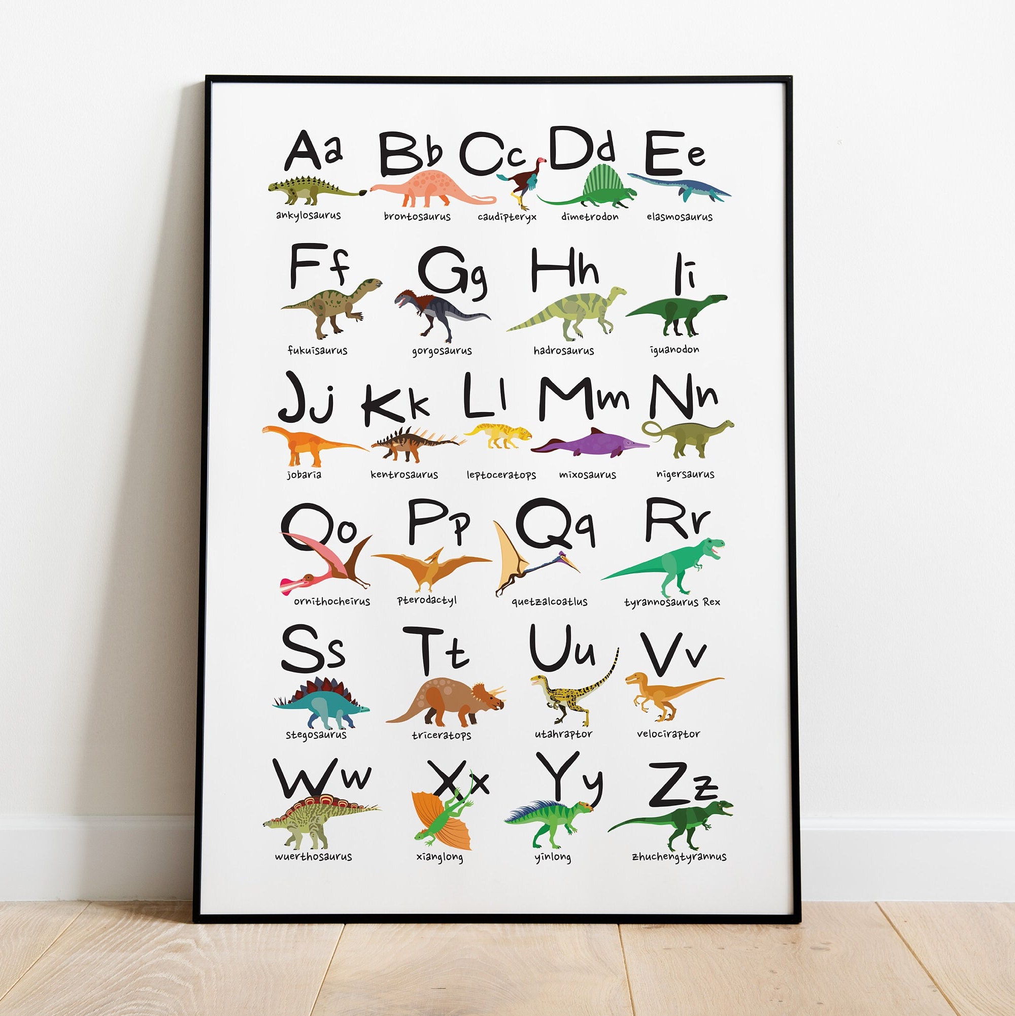 Dinosaur Alphabet ABC, Dinosaur Theme, Kids Room Playroom, Dinosaur Art ...