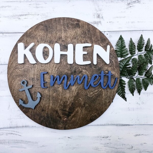 Wooden Anchor Name Sign - Etsy