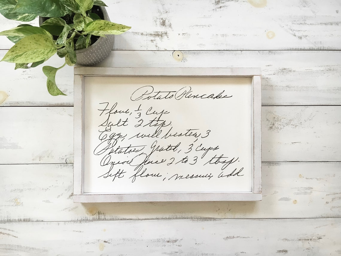 Handwriting Recipe Gift Kitchen Decor Wall Art Personal - Etsy Canada