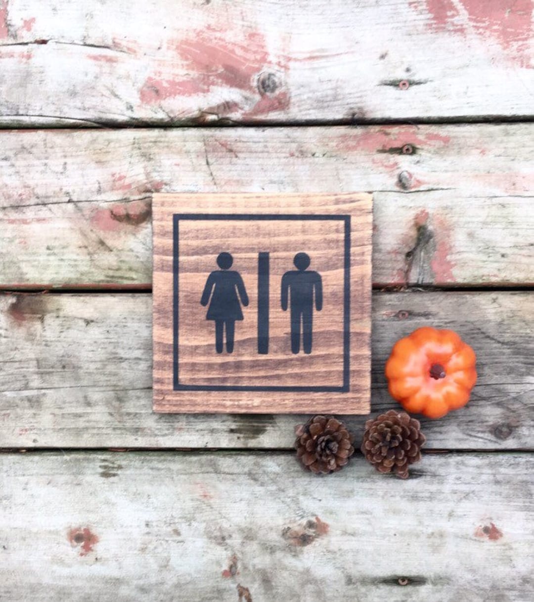 Bathroom Sign Wood, Camping Gifts for Men, Restroom Sign Wood, Man Cave ...