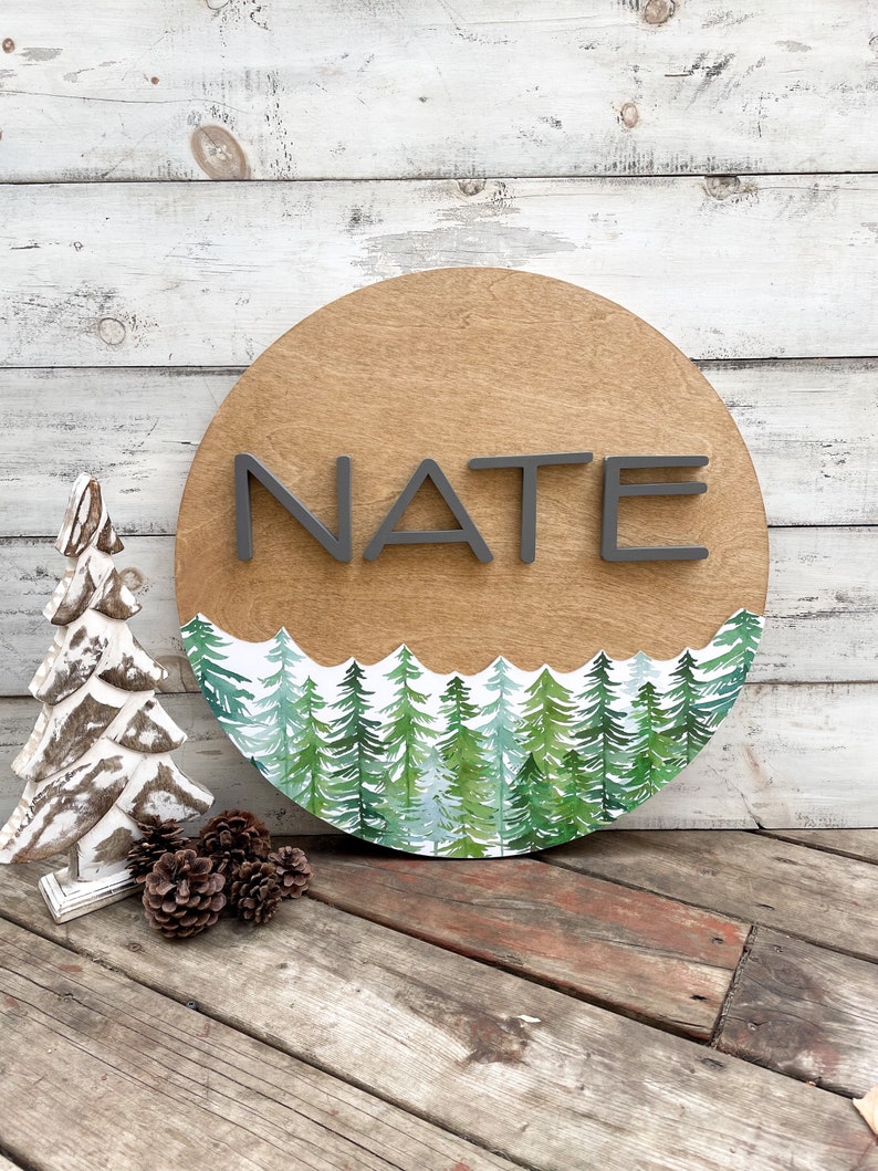 Woodland Name Sign Baby Girl Woodland Nursery Decor Baby Boy - Etsy