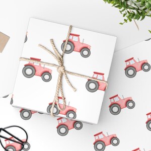 Tractor Wrapping Paper, Red Tractor Wrapping Paper, Red Tractor Gift ...